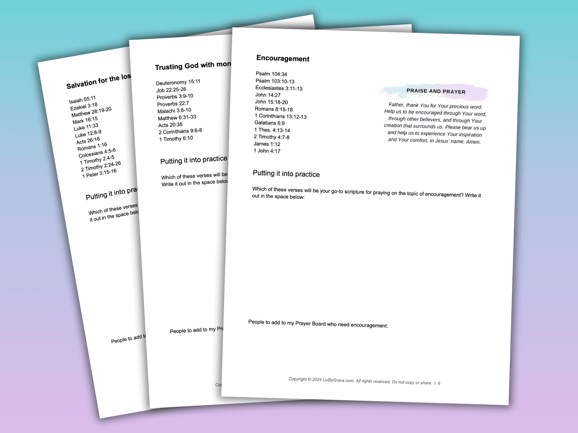 Prayer Guide - Liv By Grace